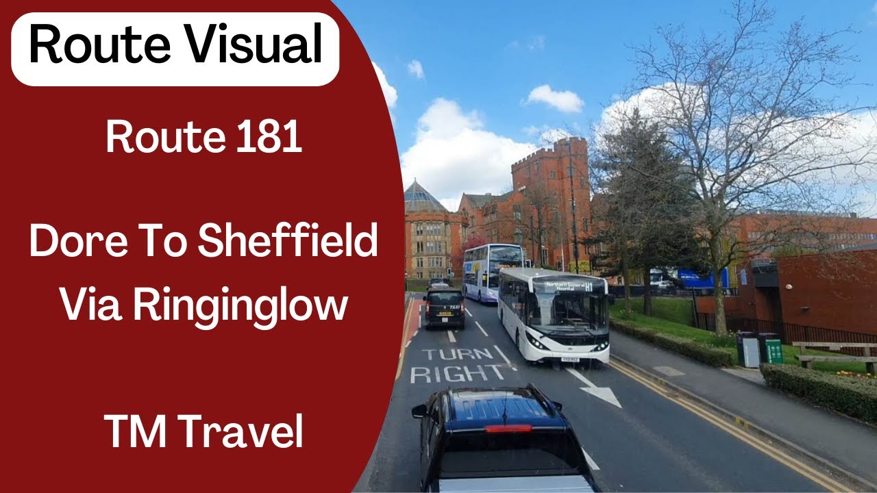 FULL ROUTE VISUAL | Bus Route 181: Dore To Sheffield Via Ringinglow ...