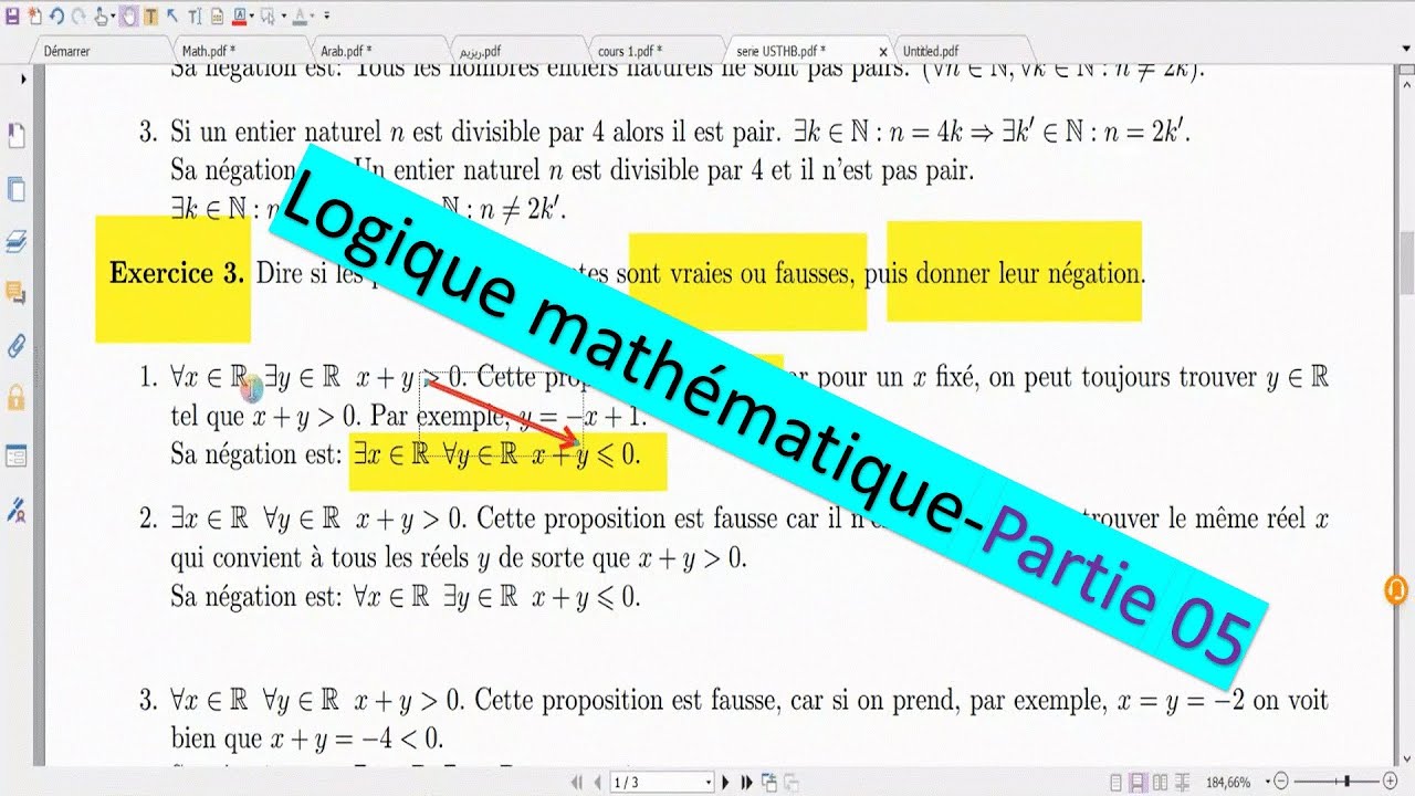 Logique mathématique-partie 05 exercices USTHB - YouTube