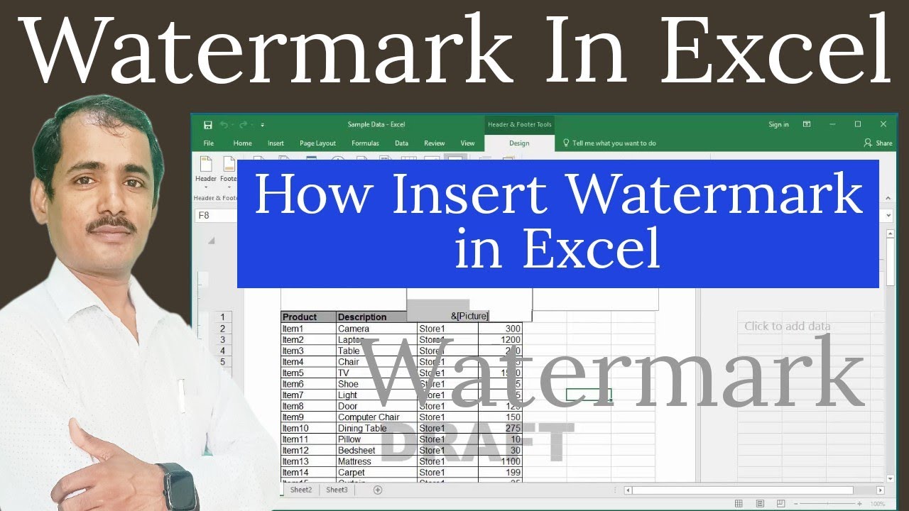 Watermark In Ms Excel Ms Excel How Insert Watermark In Ms Excel Ms Excel Tutorial Youtube 8737