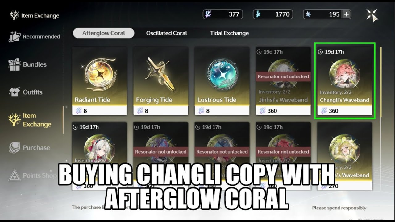 Using afterglow coral to buy Changli's resonance chain | Wuthering ...