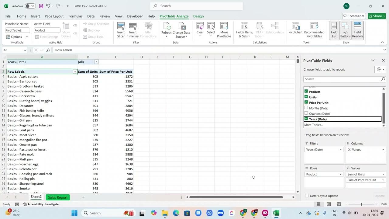 Excel Tutorial Day 17.3 - Advanced Pivot Table Calculations - YouTube