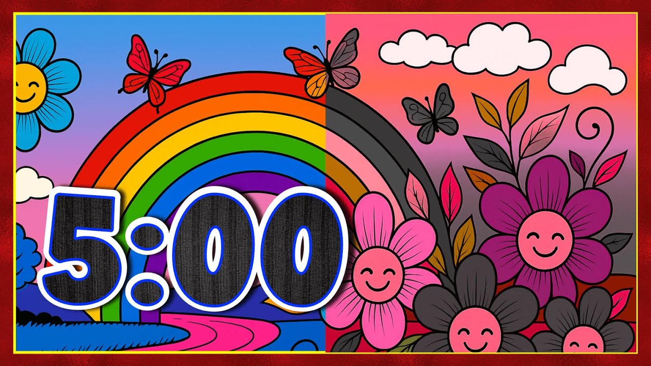 5 Minute Relaxing Countdown Timer – Magic Color Change Vibe | Study ...