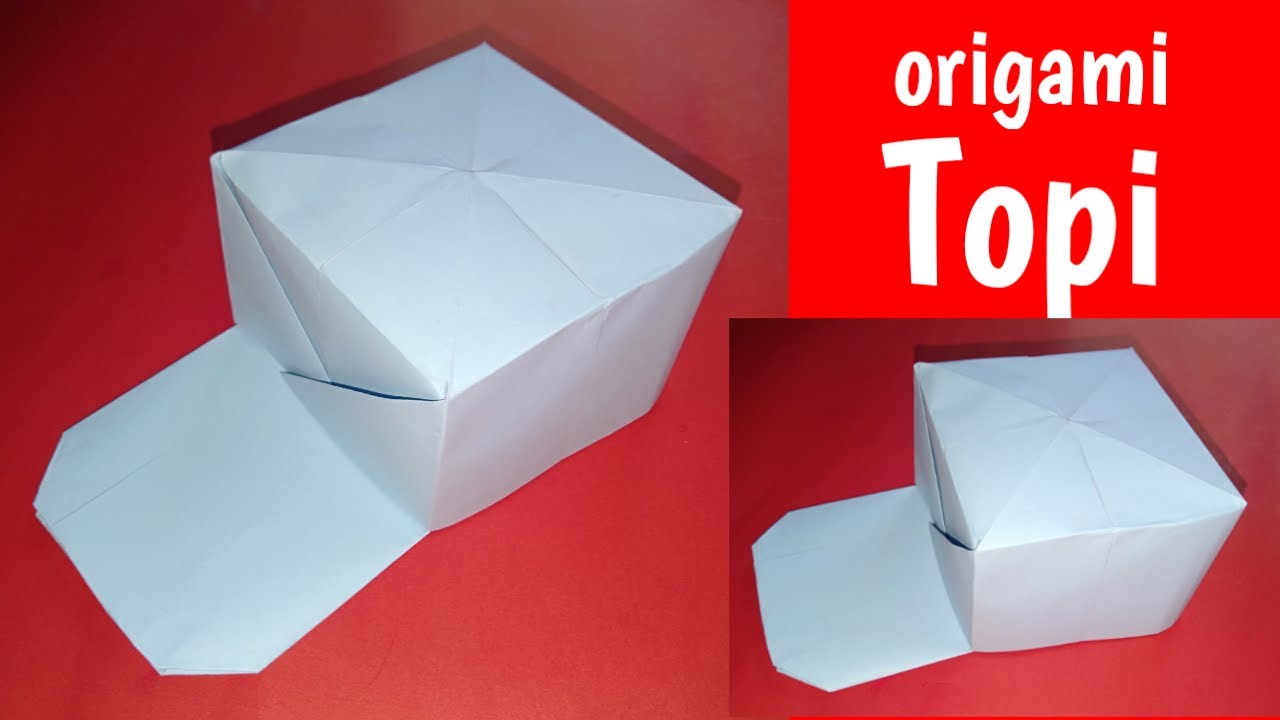 Cara membuat origami topi - YouTube