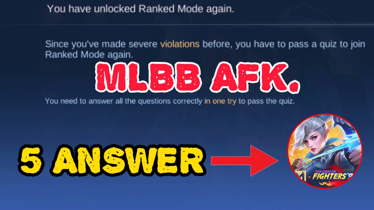 MLBB AFK TEST 5 ANSWER / Mobile Legends AFK Testing 2024 - YouTube