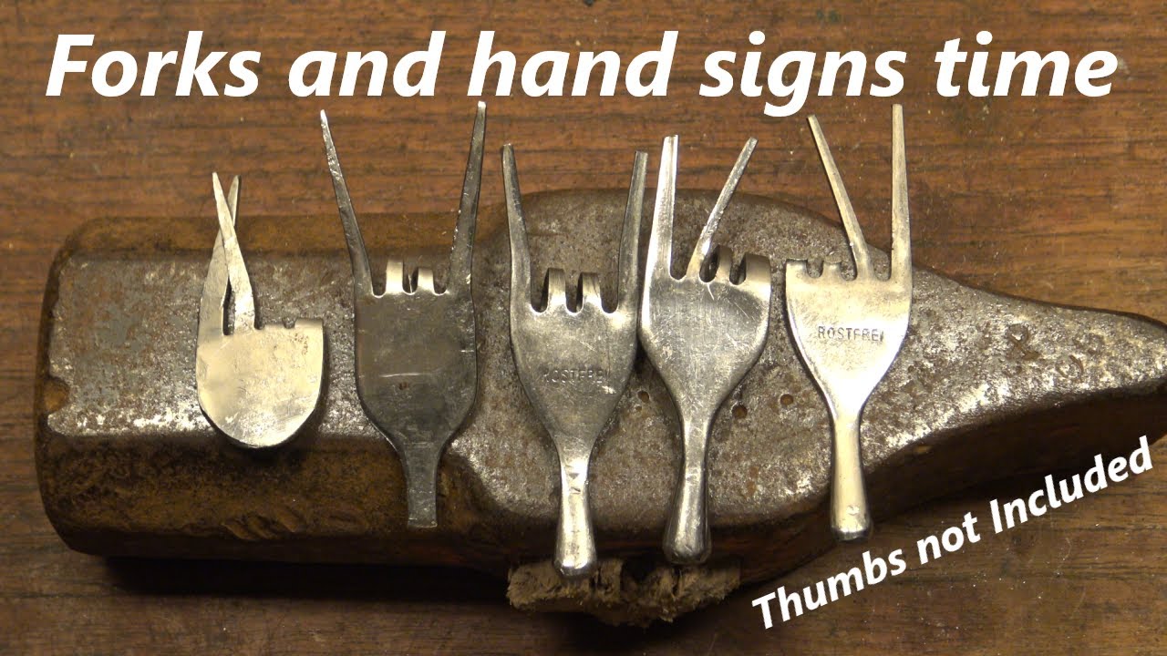 Different hand signs and gestures made with forks (Horns Peace Crossing ...