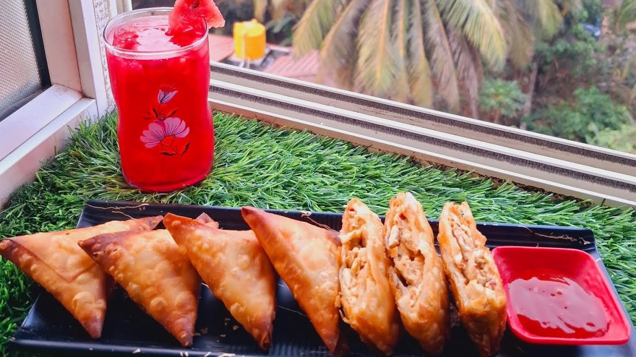 "Malai chicken samosa recipe/Crispy Samosa | Irresistible Snack Recipe ...