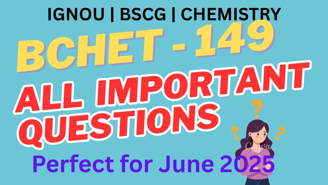 BCHET 149 Most Important Questions | Molecules of Life IGNOU | June ...