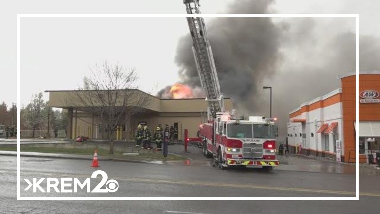 U.S. Bank a 'complete loss' due to fire on Spokane's South Hill - YouTube