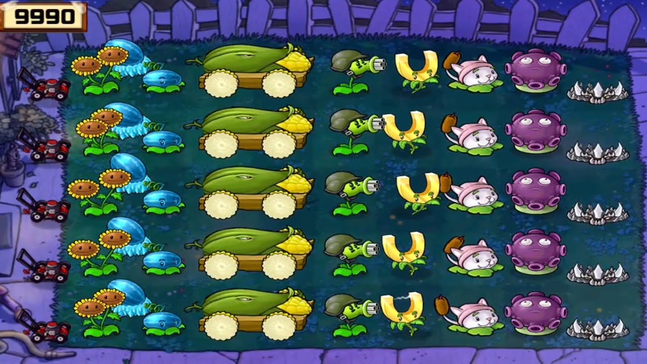 Pvz All Upgraded Plants vs All Zombies in Survival Night [ Flags ...