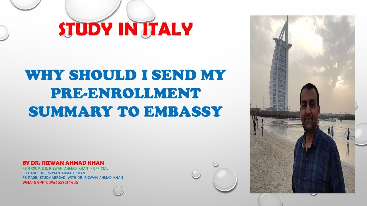 Why should I send my pre-enrollment summary to embassy?? - YouTube