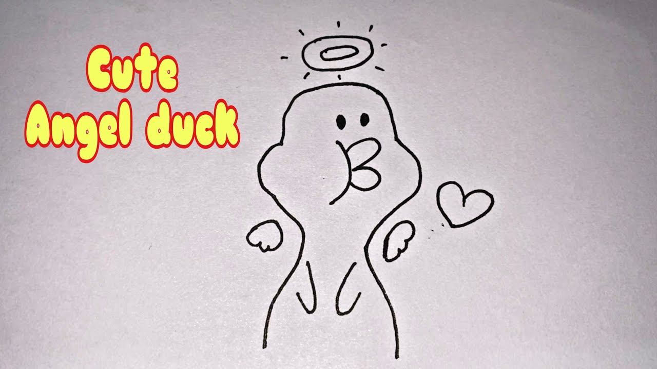 How to draw a cute angel duck - YouTube
