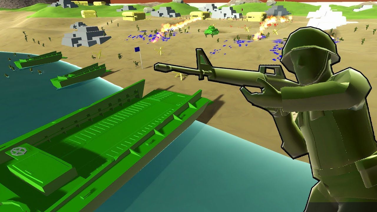 Green Army Men BEACH BUNKER Defense Invasion! - Ravenfield: Battle Simulator Best Mods - YouTube