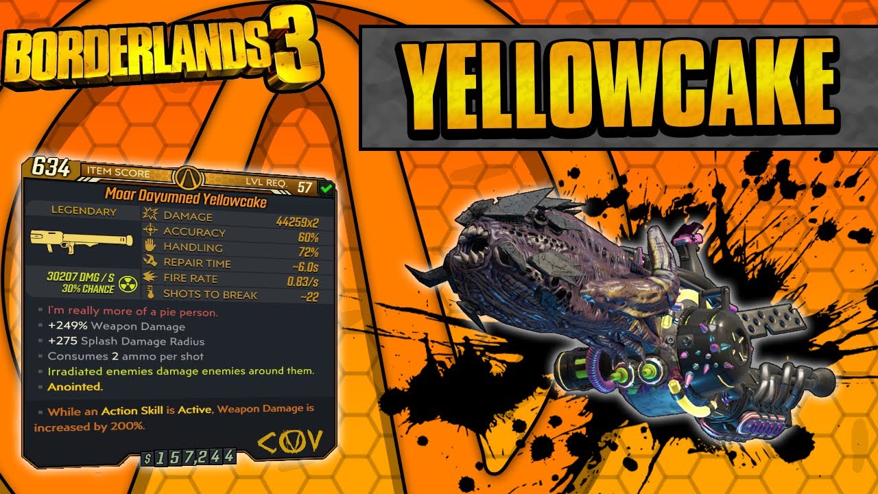 Borderlands 3 | Yellowcake Legendary Weapon Guide (The New Norfleet 2.0 ...