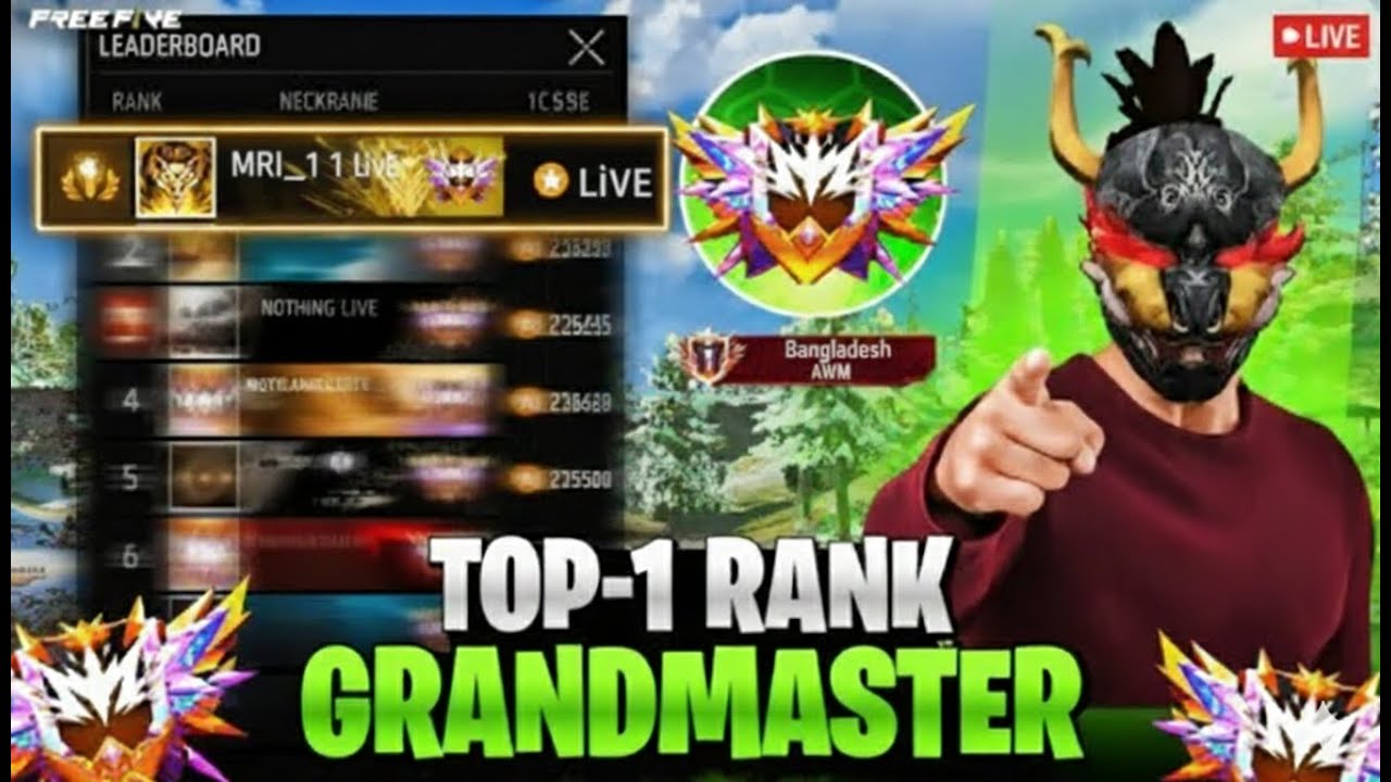 🔴New Season Grandmaster Top 1 Rank Push.. Free Fire LIVE 🔴 #ff # ...