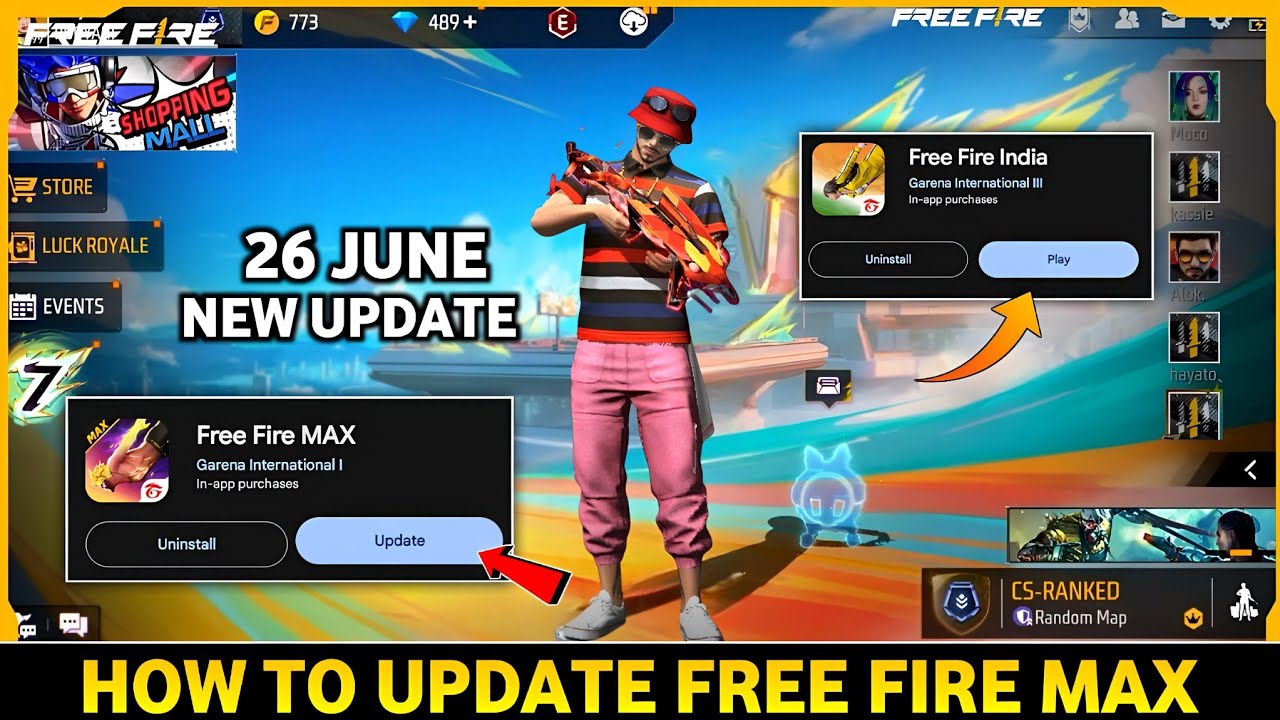 HOW TO UPDATE FREE FIRE MAX | 26 JUNE NEW UPDATE KAISE KARE | OB45 ...