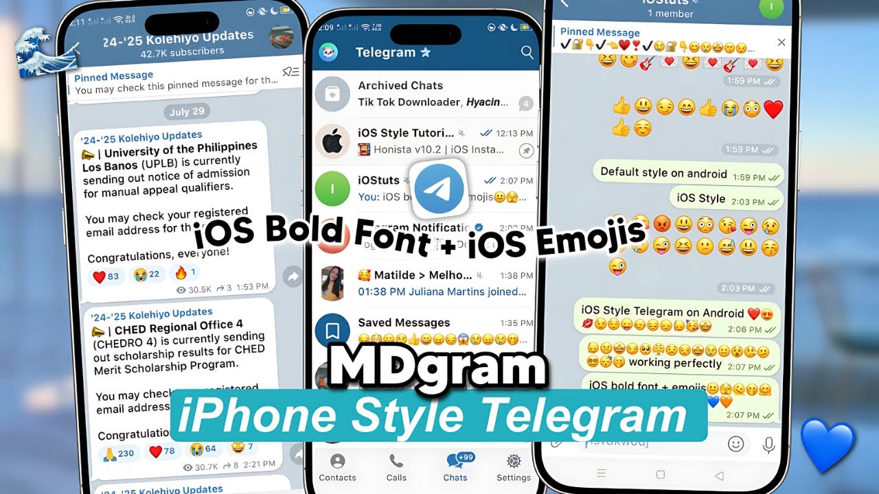 MDGram: iOS Telegram with iOS Bold Font + iOS Emojis on Android (iPhone ...