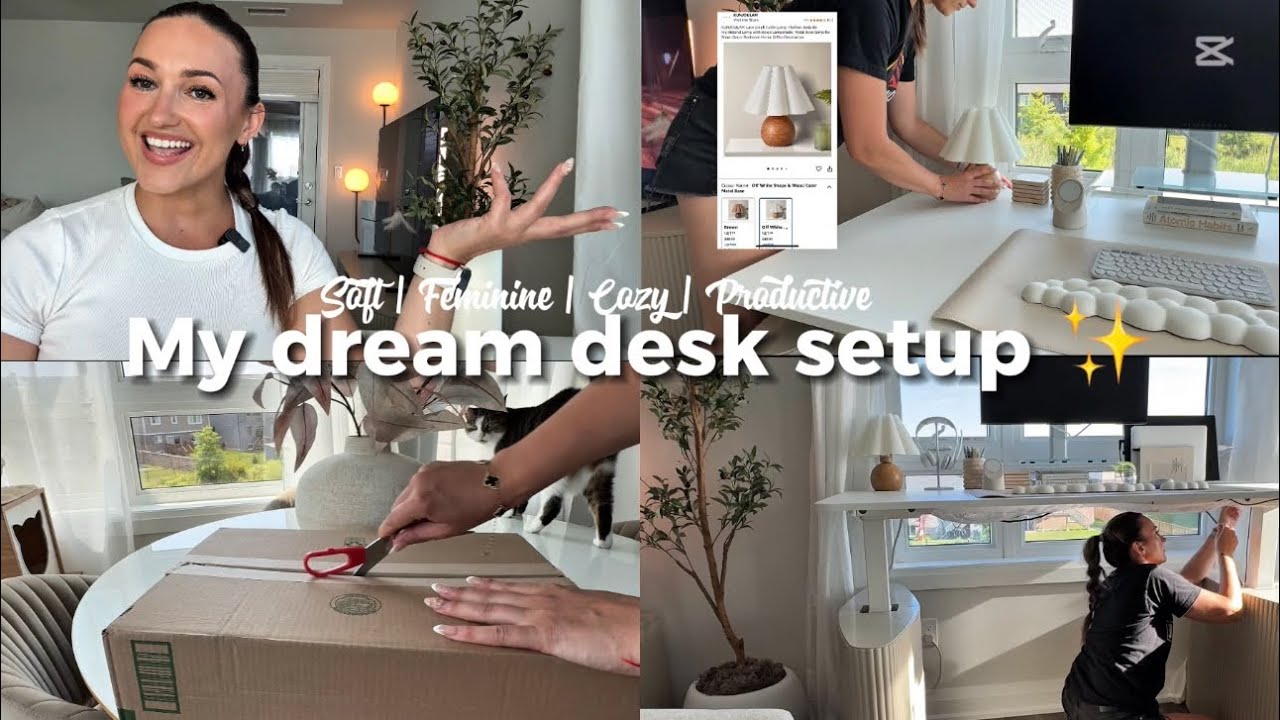 Aesthetic Home Office Setup Dreamy Soft Feminine Desk Tour (Minimal ...
