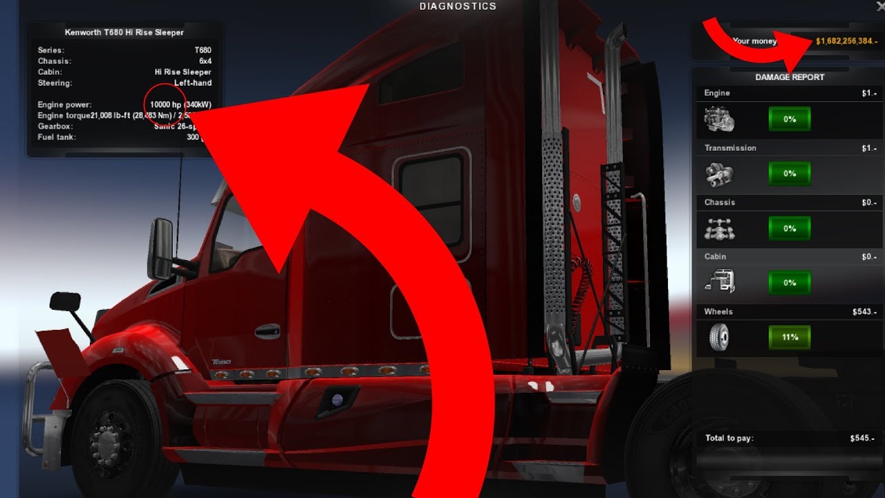 10000 HP ENGINE MOD - American Truck Simulator - [Gameplay #2] - YouTube