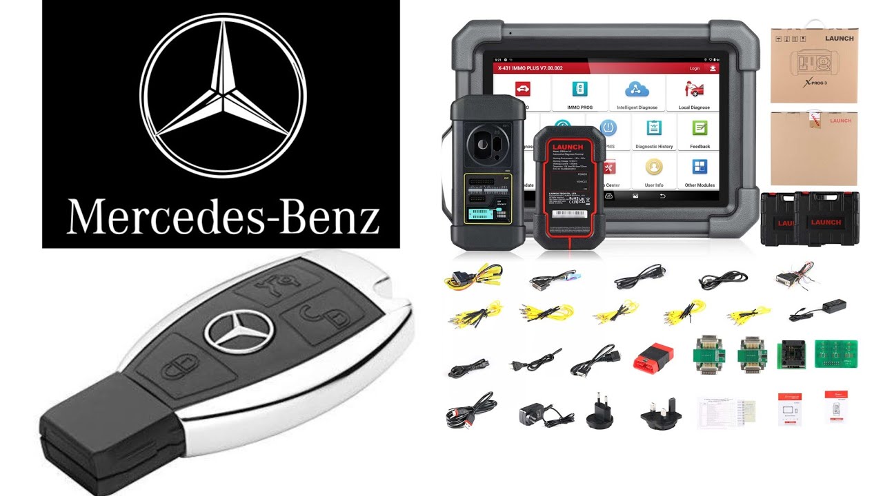 MERCEDES BENZ C CLASS W203 ADD NEW KEY PROGRAMMING WITH LAUNCH X431 ...