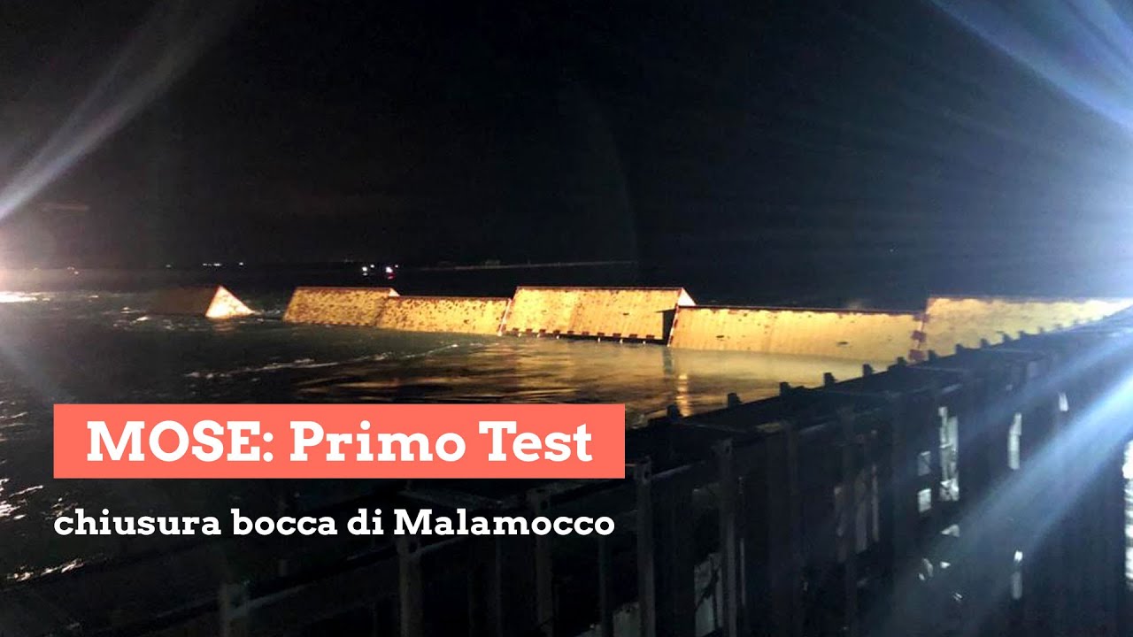 Mose Venezia in funzione: test di prova Malamocco - YouTube