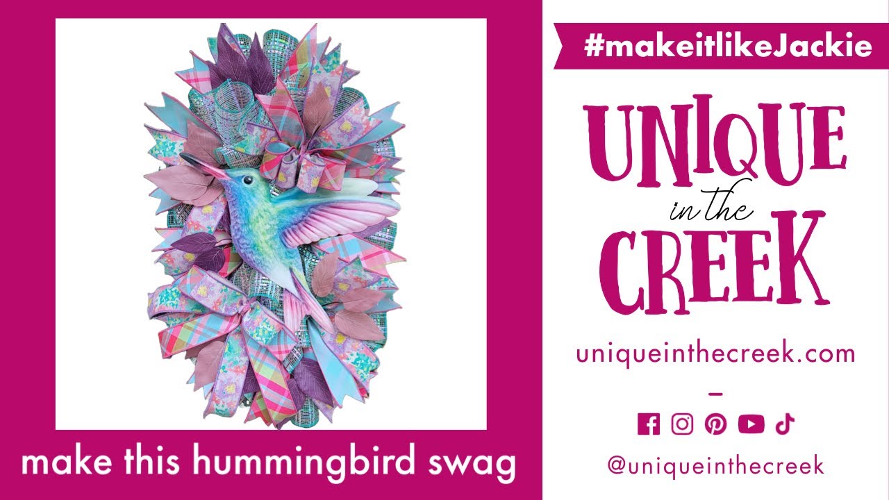 Hummingbird Swag Deco Mesh Wreath (KIT-114) | Rectangle Board - YouTube