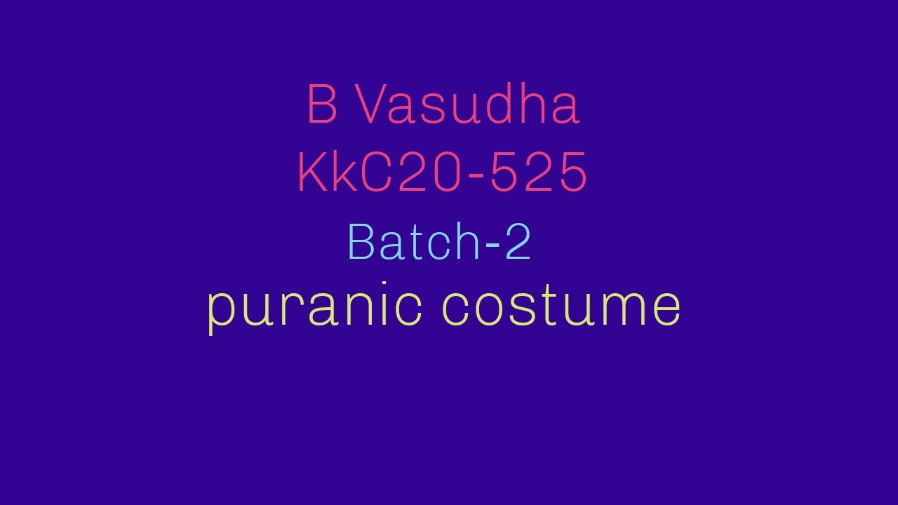 Puranic costume - YouTube
