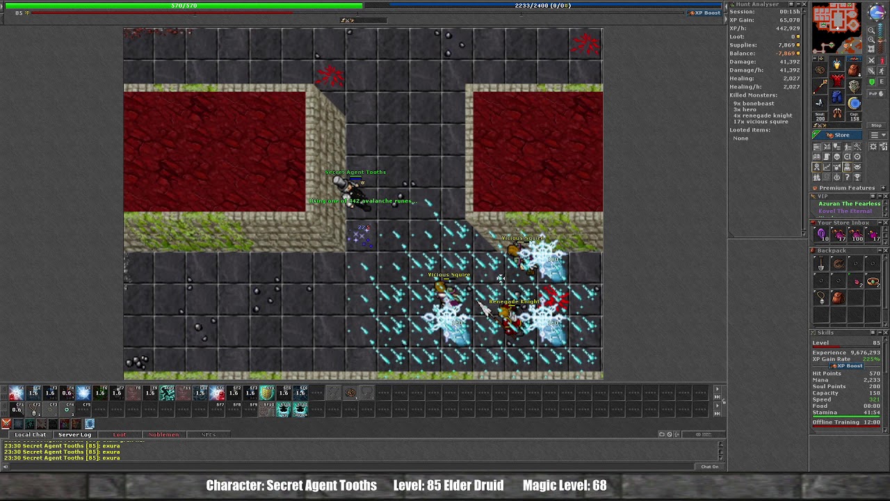 Tibia - Druid Level 8 to 100 (Episode 46, Edron Hero Fortress) - YouTube