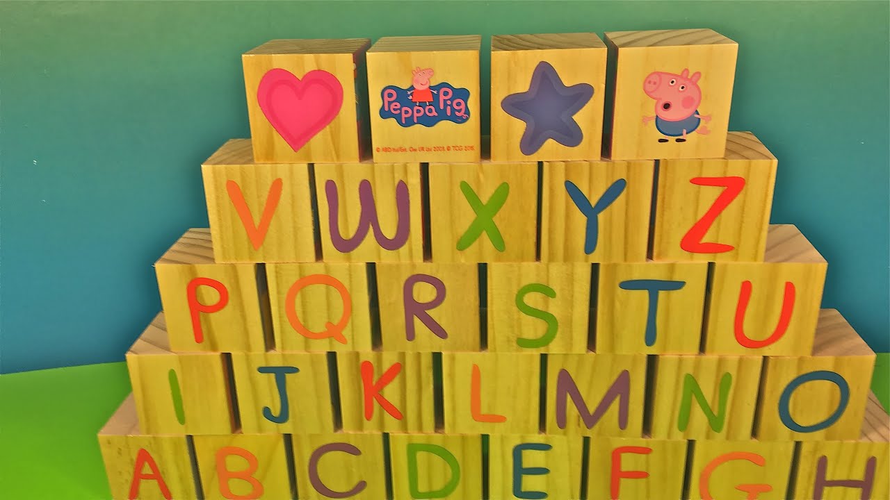 LEARN ALPHABET, COLORS & PUZZLE BLOCKS WITH PEPPA PIG - YouTube