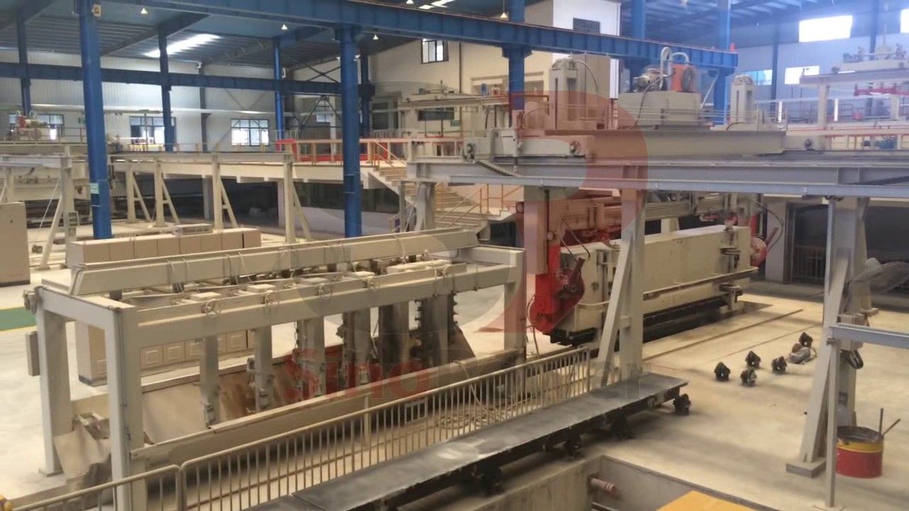 Automatic AAC Block Demoulding and Cutting Line - YouTube