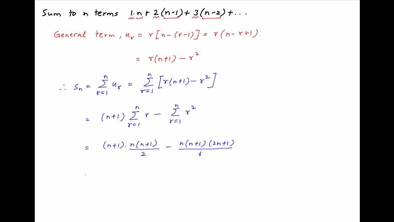 Sum To N Terms 1 n 2 n 1 3 n 2 YouTube