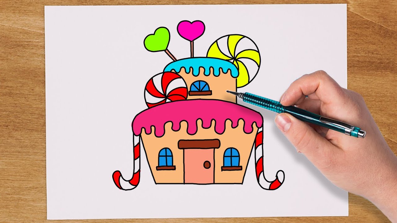 How to Draw Candy House for Kids! - YouTube