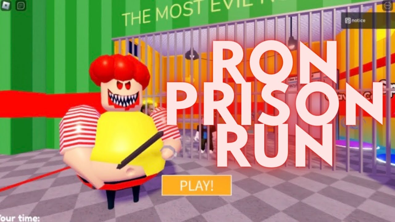 RON PRISON RUN! (SCARY OBBY) ROBLOX - Roblox Gameplay Walkthrough # ...