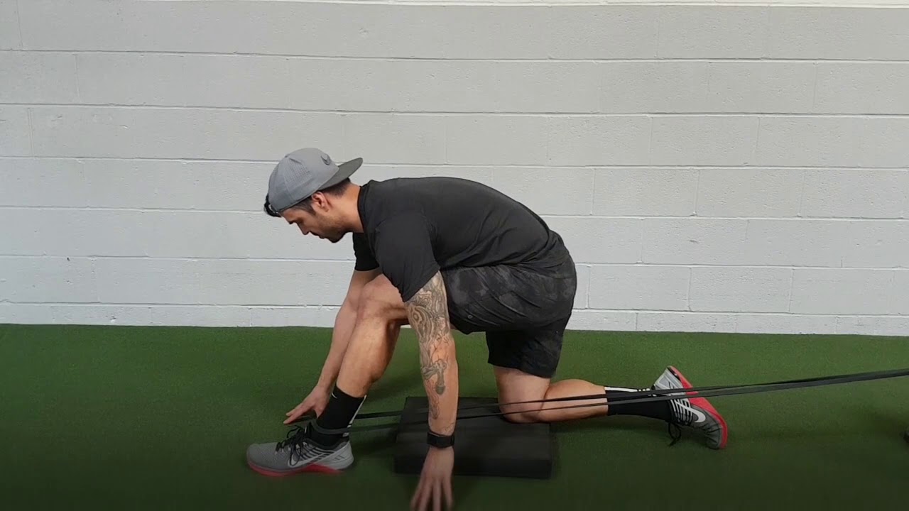 Half Kneeling Ankle Mobility w Band - YouTube