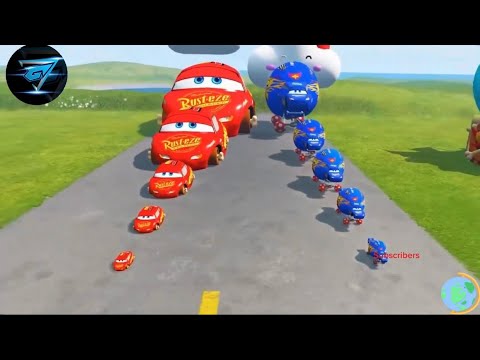 Big & Small: Golden Lightning Mcqueen vs Fat Lightning Mcqueen vs ...