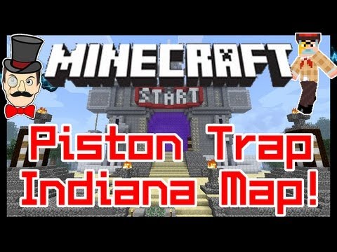 Minecraft 1.8 PISTON TRAPS Indiana Amazing Adventure Map! - YouTube
