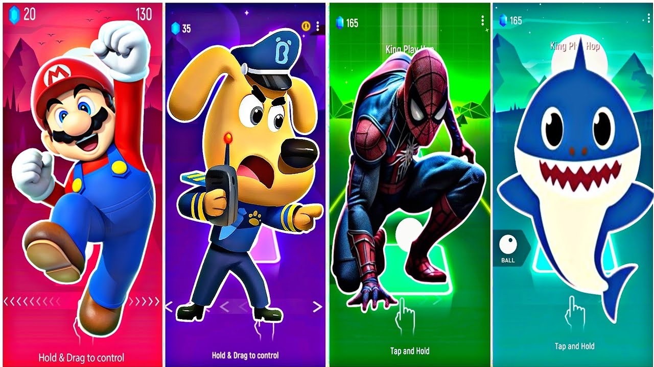 Super Mario 🆚 Sheriff Labrador 🆚 Spider Man 🆚 Baby Shark 🆚 Who Will Win ...