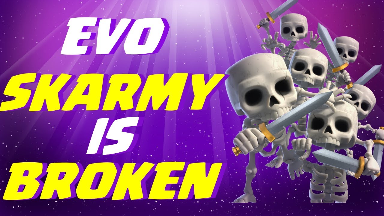 Best Deck w/ Broken Evo Skarmy! - Clash Royale - YouTube