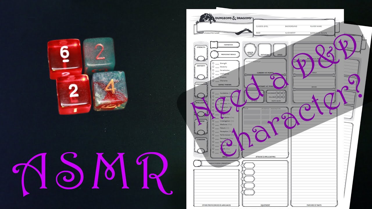 Dungeons & Dragons ASMR | Here's how to create a complete level 1 ...