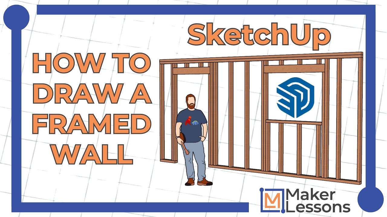 Drawing a Framed Wall In SketchUp - YouTube