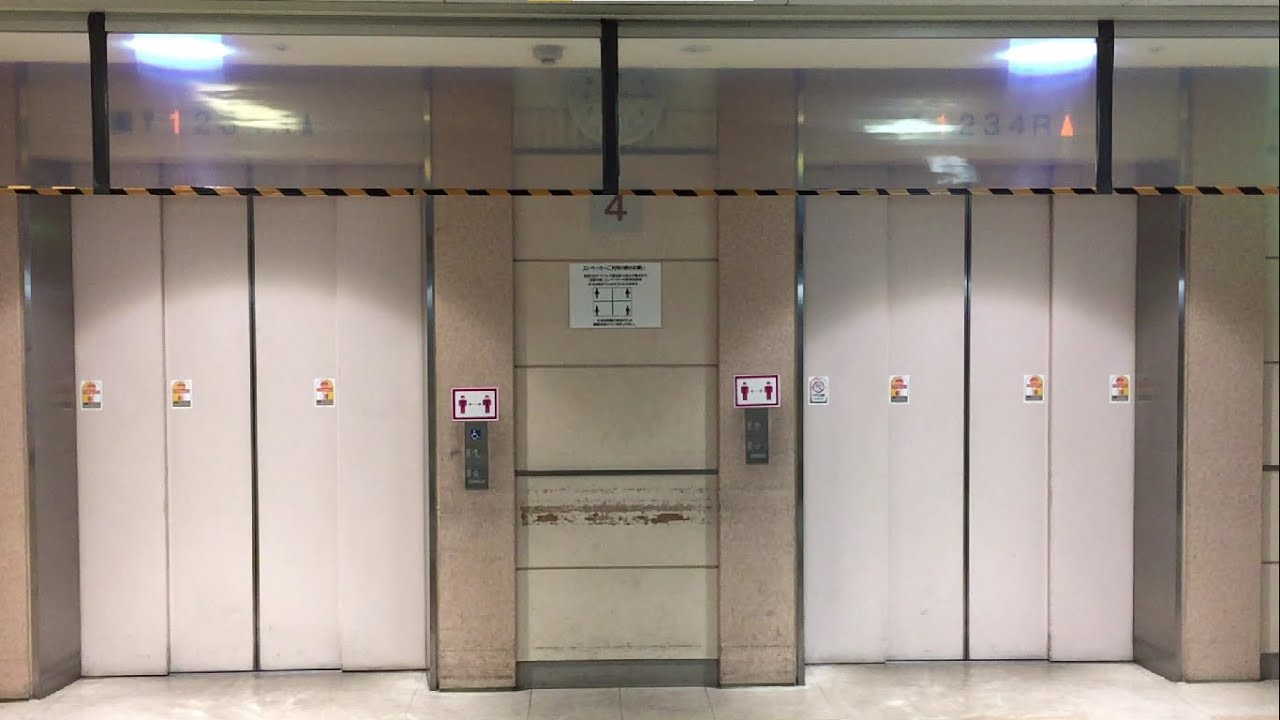 【三重県 四日市市】イオン四日市尾平店 東側エレベーターに乗ってみた！（三菱製／4F→1F）MITSUBISHI Elevator AEON Yokkaichi-obira store ...