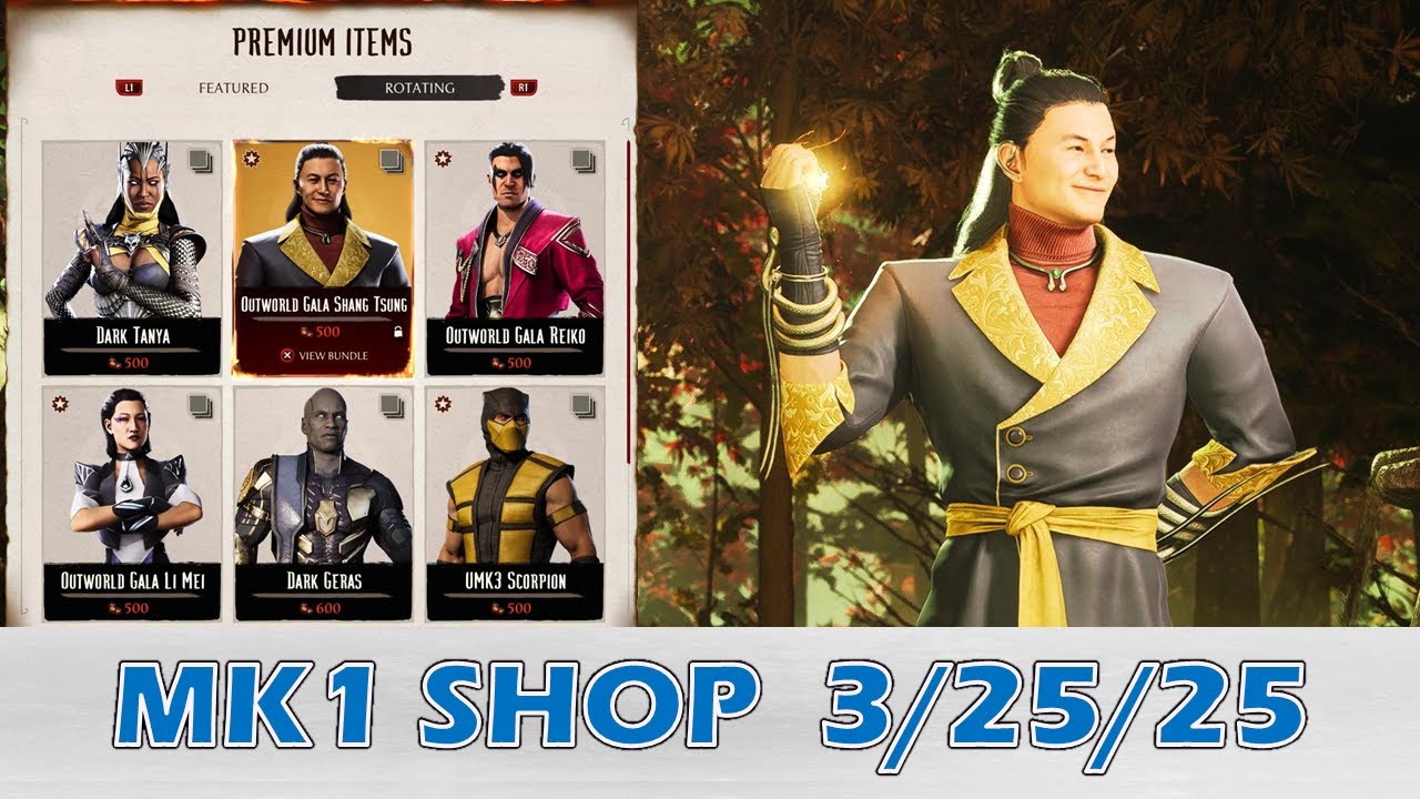 MK1 Premium Shop: Outworld Gala Shang, Reiko, Li Mei, skins, gear ...