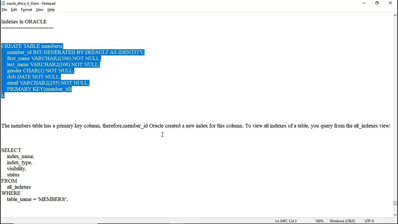 Indexes and Clusters in Oracle SQL - YouTube