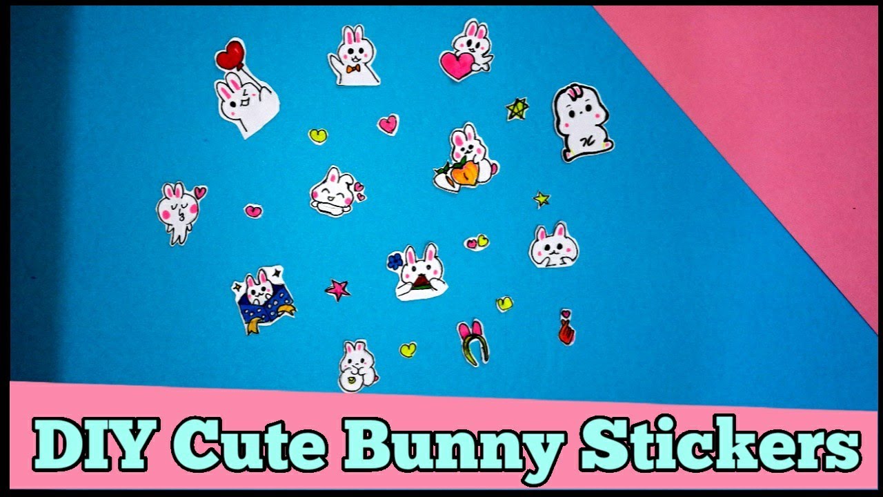 DIY Cute Bunny Stickers / DIY Stickers / Without Double Sided Tape and ...