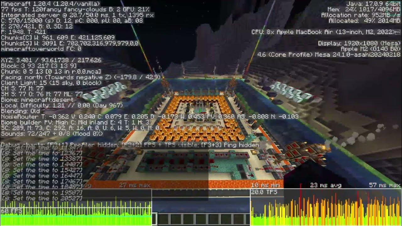 Minecraft 1.23.4 benchmark on Asahi Linux with OpenGL 4.6 drivers - YouTube