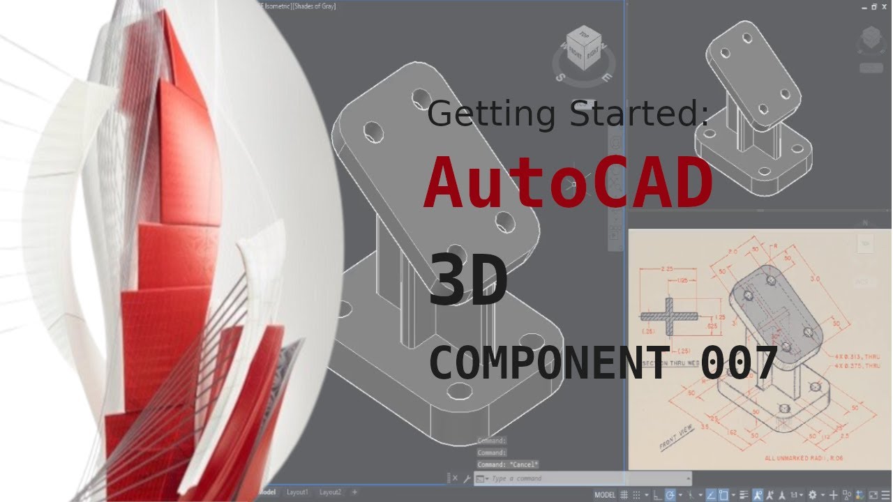AutoCAD 3D - Component 007 - YouTube