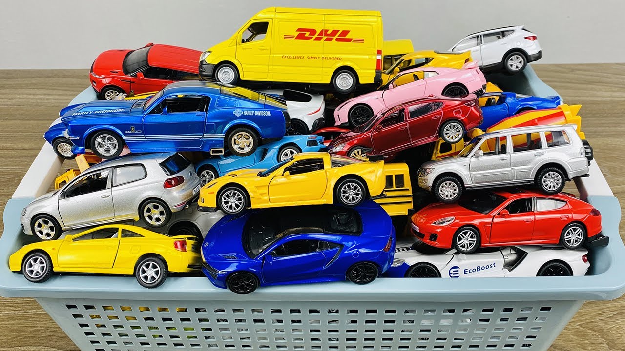 Box full of Diecast Cars - Cars Model Collection Being Review in Hand ...