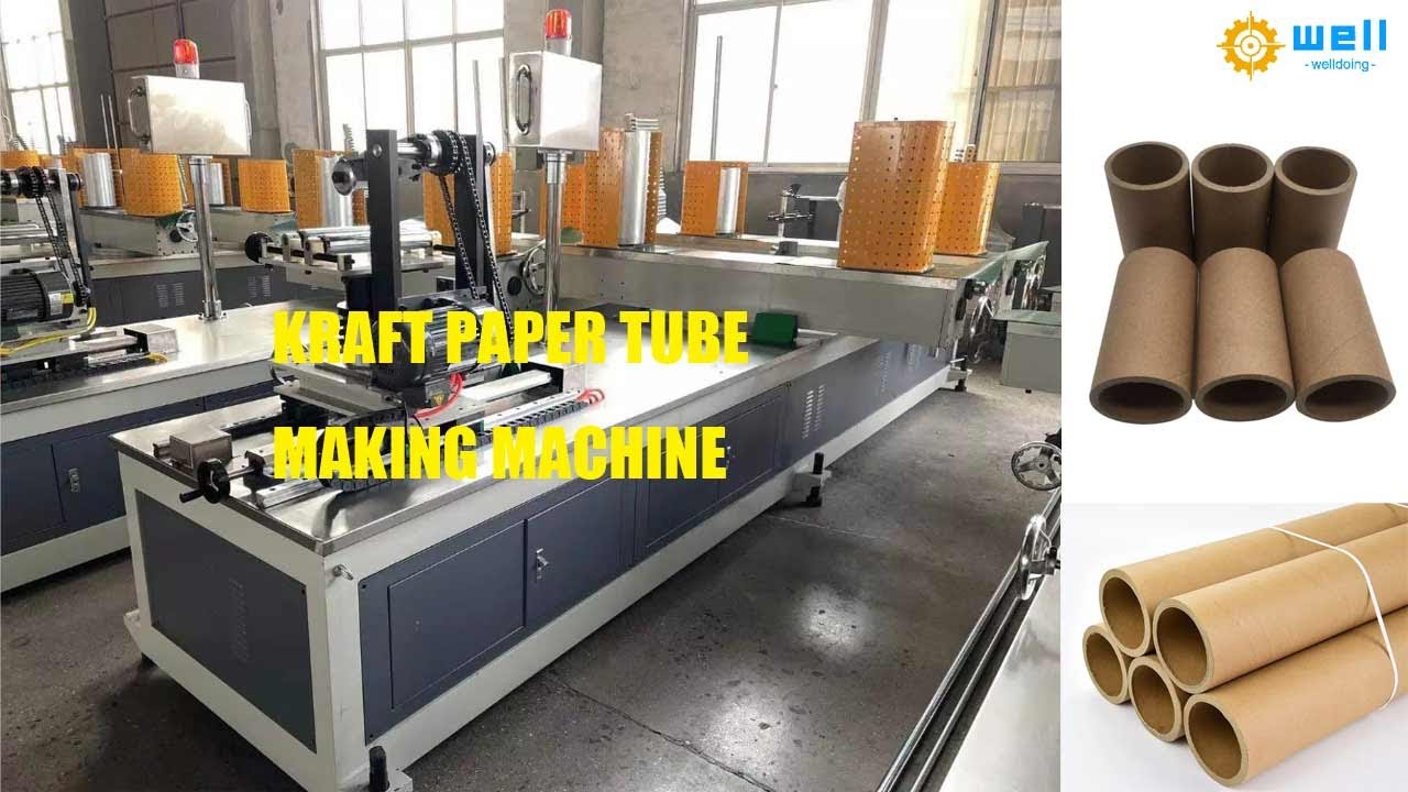 Automatic kraft paper core making process | made in China #kraftpapertube #papercoremachine ...