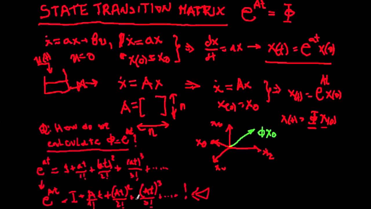 Che448 UofA - State Transition Matrix calculation - YouTube