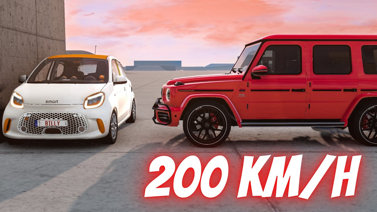 Smart Forfour VS Mercedes-Benz G63 AMG😱 200 KM/H 🔥 Beamng.drive CRASH ...
