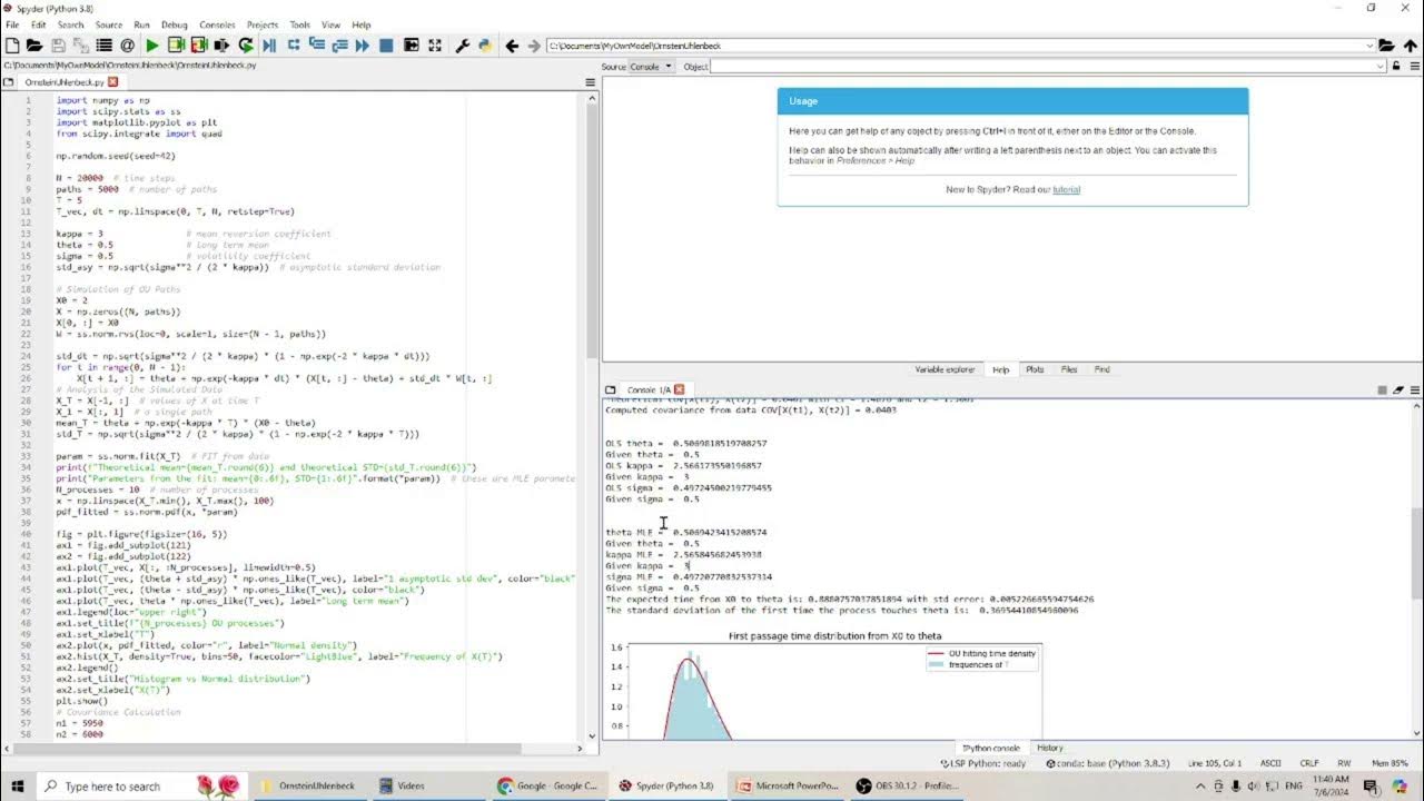 Simulating Ornstein-Uhlenbeck Process in Python - YouTube